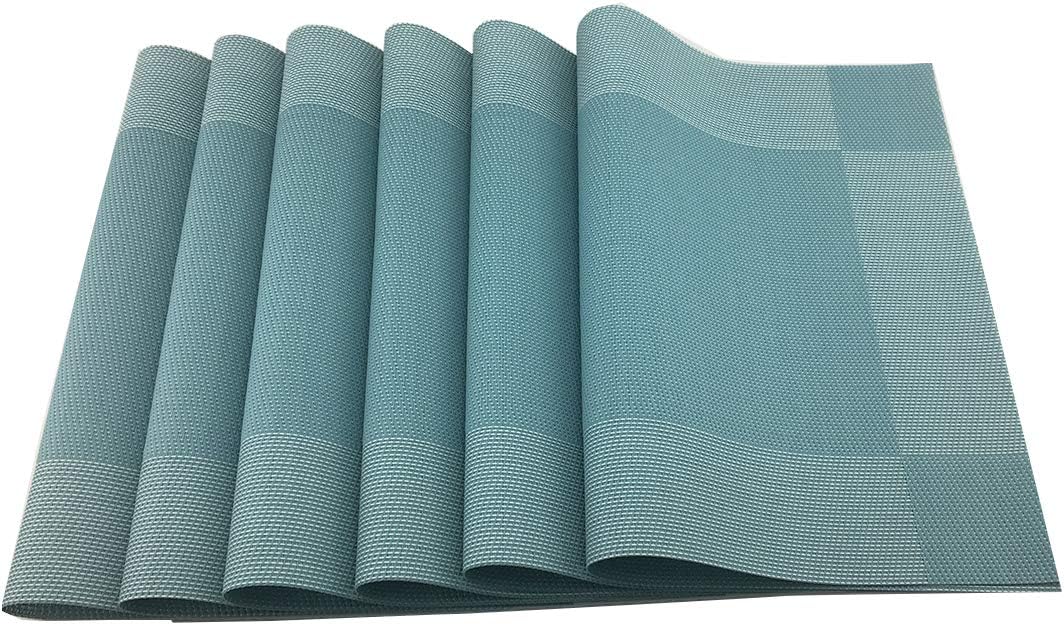 Amazon.com: Gugrida Vinyl Blue Placemats Heat Resistant Dining Table ...