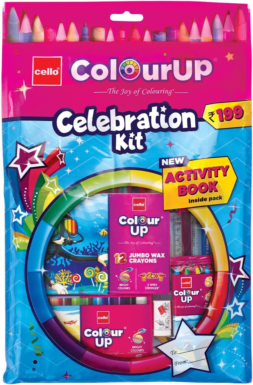 Cello ColourUp Celebration Kit | Colour Set for Kids with Crayons ...