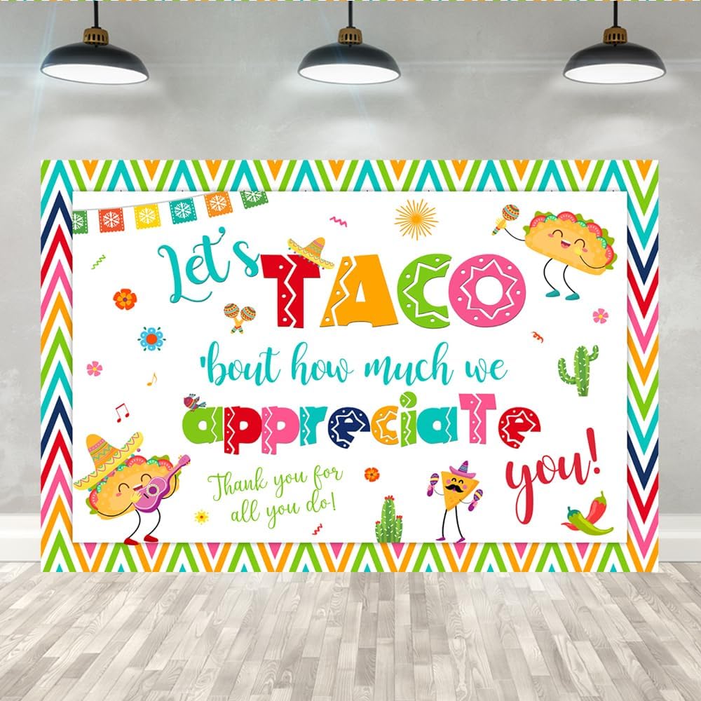 Amazon.com: Lofaris 5x3ft Thank You for All You Do Backdrop Let's Taco ...
