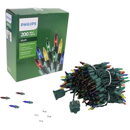 Amazon.com: PHILIPS 100 LED Multicolor Twinkling Faceted Mini Christmas ...