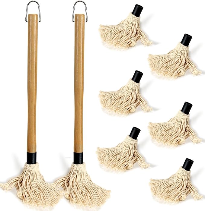 Basting Brush for Grilling BBQ Mop: Barbecue Grill Mop with Wooden ...