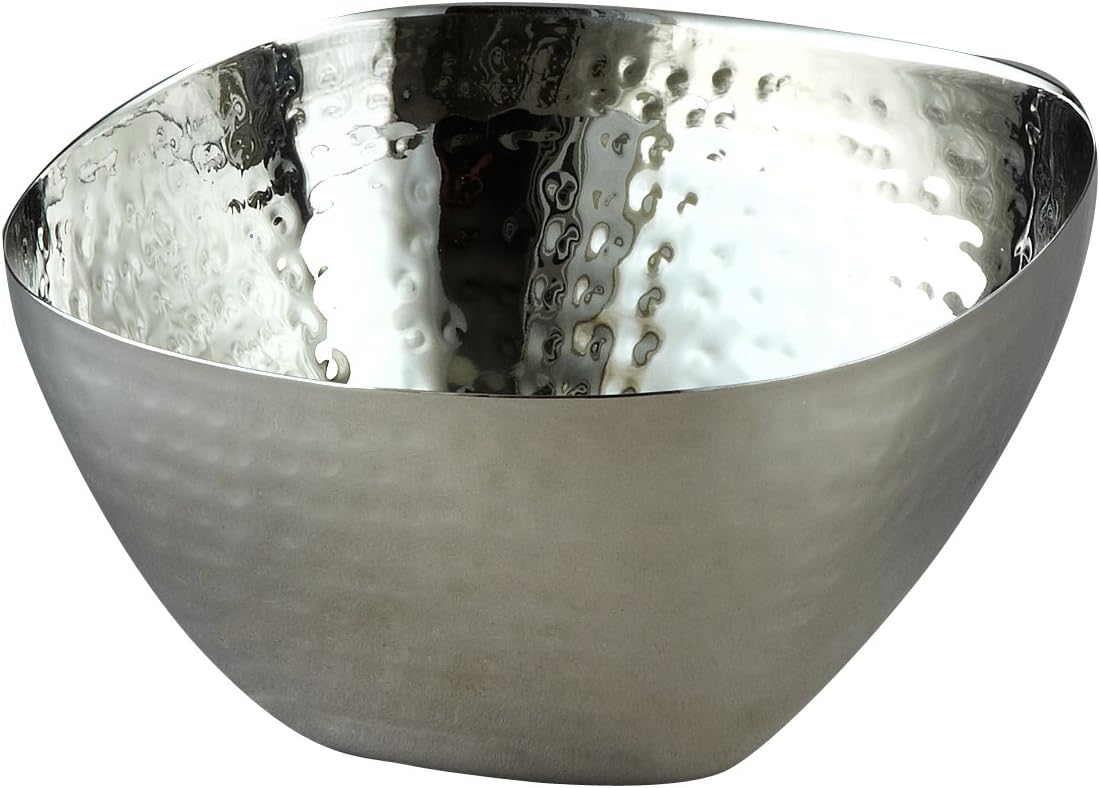 Amazon.com: Elegance Stainless Steel Hammered Square Bowl 8 ...
