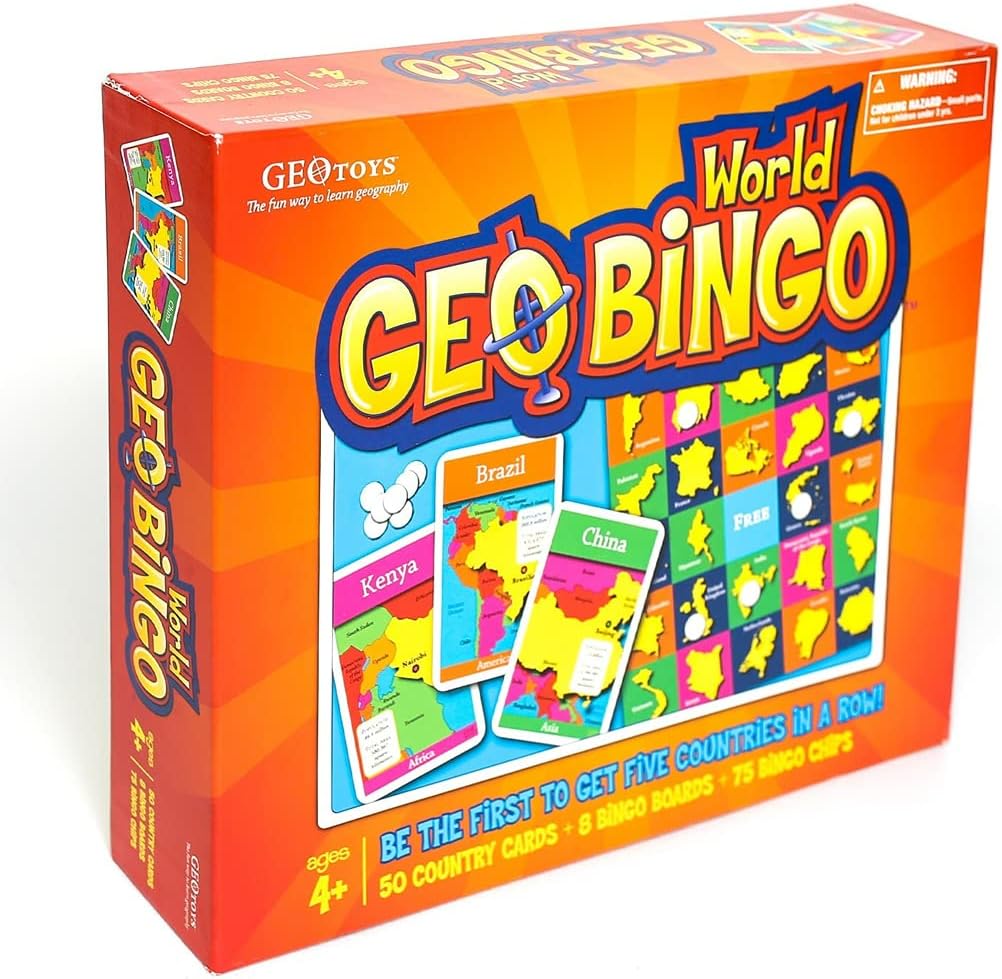 Amazon.com: GeoToys — GeoBingo World — Board Games for Kids — Geography ...