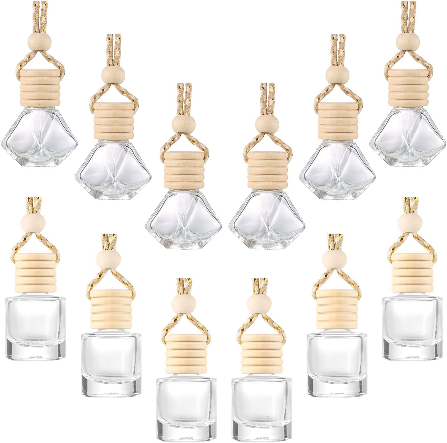 Amazon.com: 12 Pieces Car Diffuser Bottles Empty Hanging Car Diffuser ...