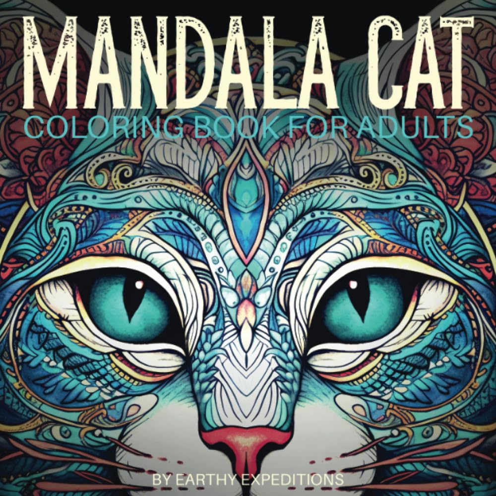 Amazon.com: Mandala Cat Coloring Book For Adults: 25 Stress-Relieving ...