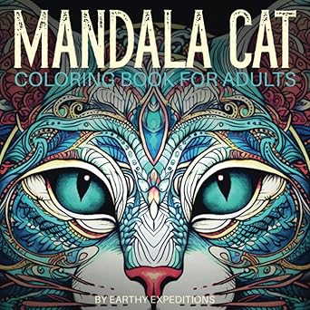 Amazon.com: Mandala Cat Coloring Book For Adults: 25 Stress-Relieving Mandala Cats To Color ...