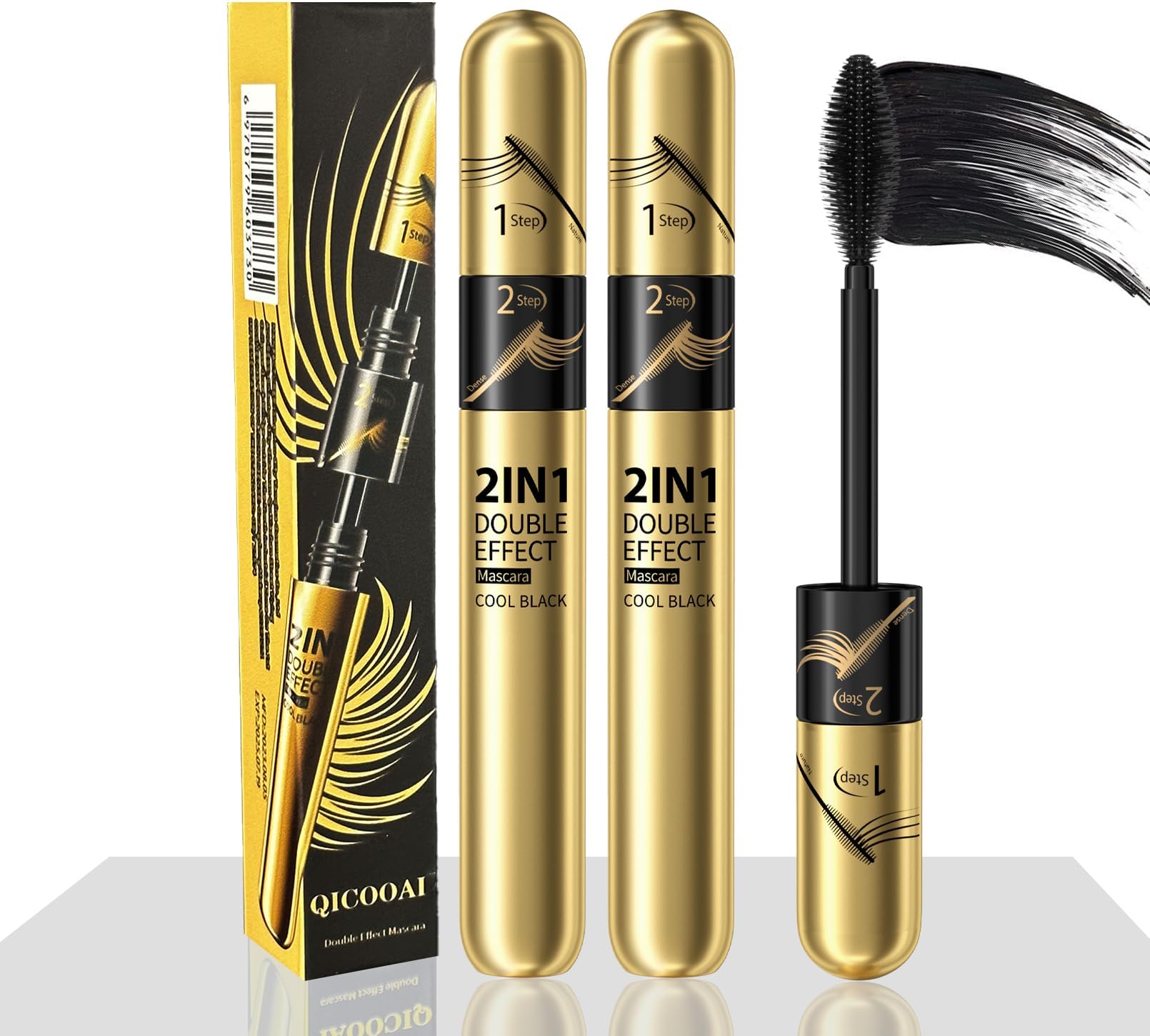 Amazon.com : Vibely Mascara 5x Longer Waterproof, 2 in 1 4D Silk Fiber ...