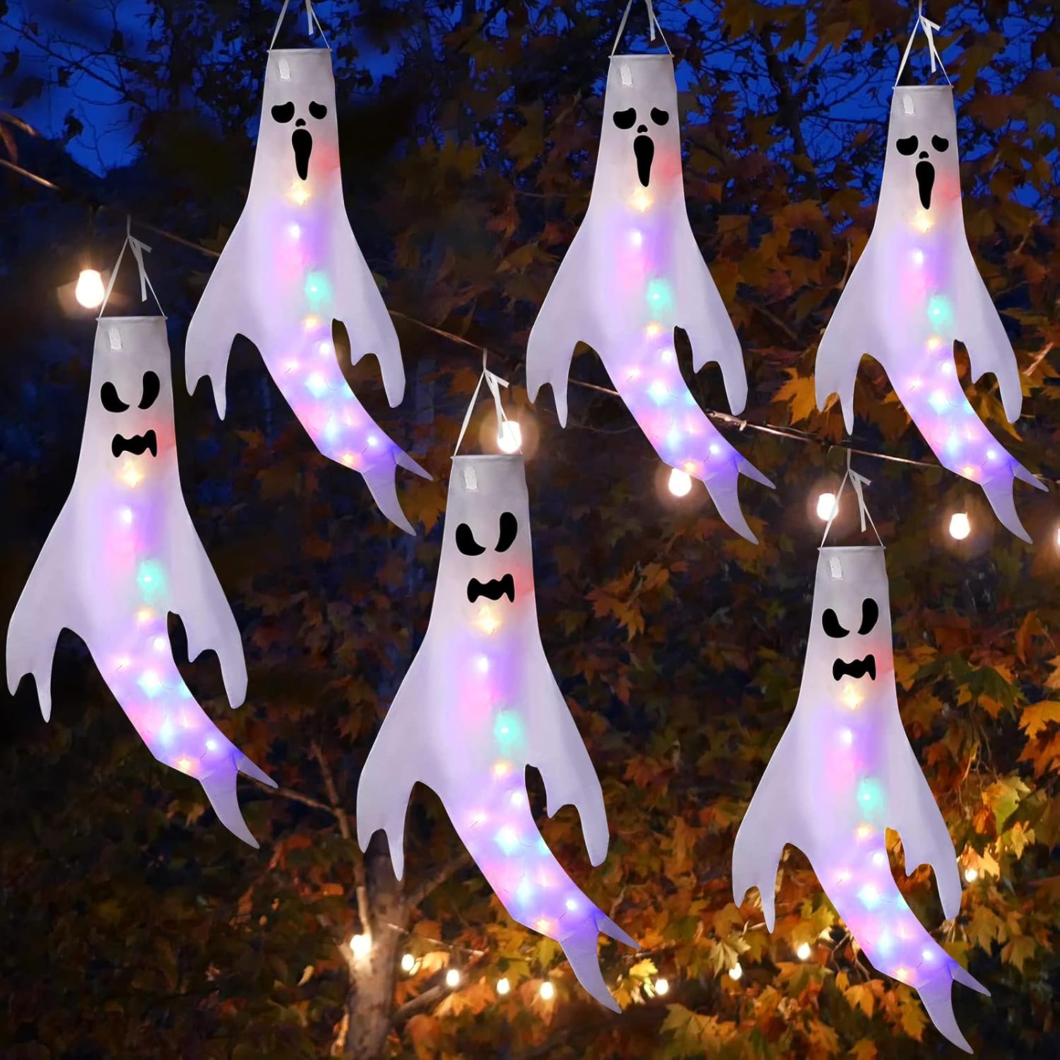 Amazon.com: 6PCS Halloween Hanging Windsocks Outdoor, 54'' Light Up ...