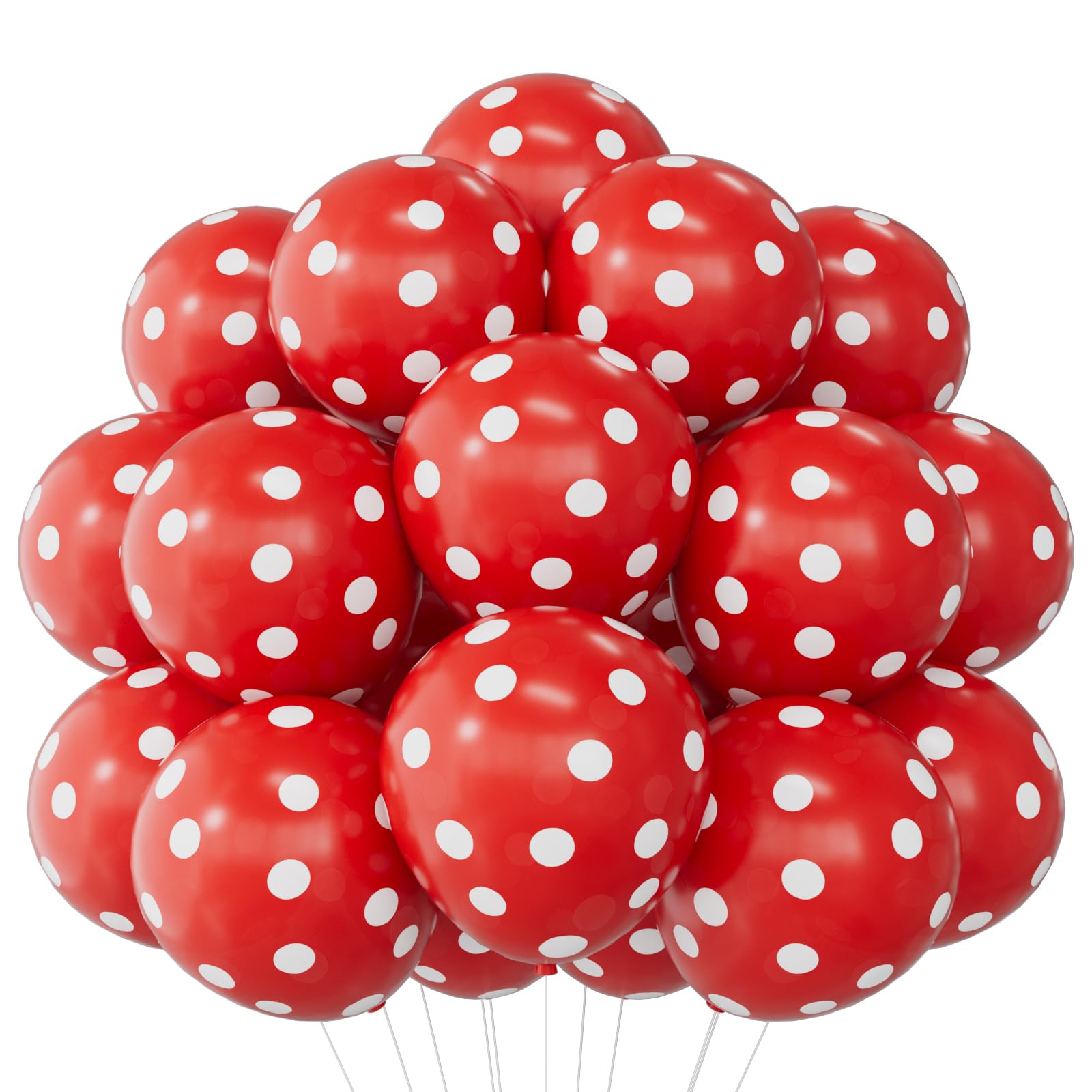 Amazon.com: SULALABOO 62PCS Red Polka Dot Balloons 12 Inch Latex Helium ...