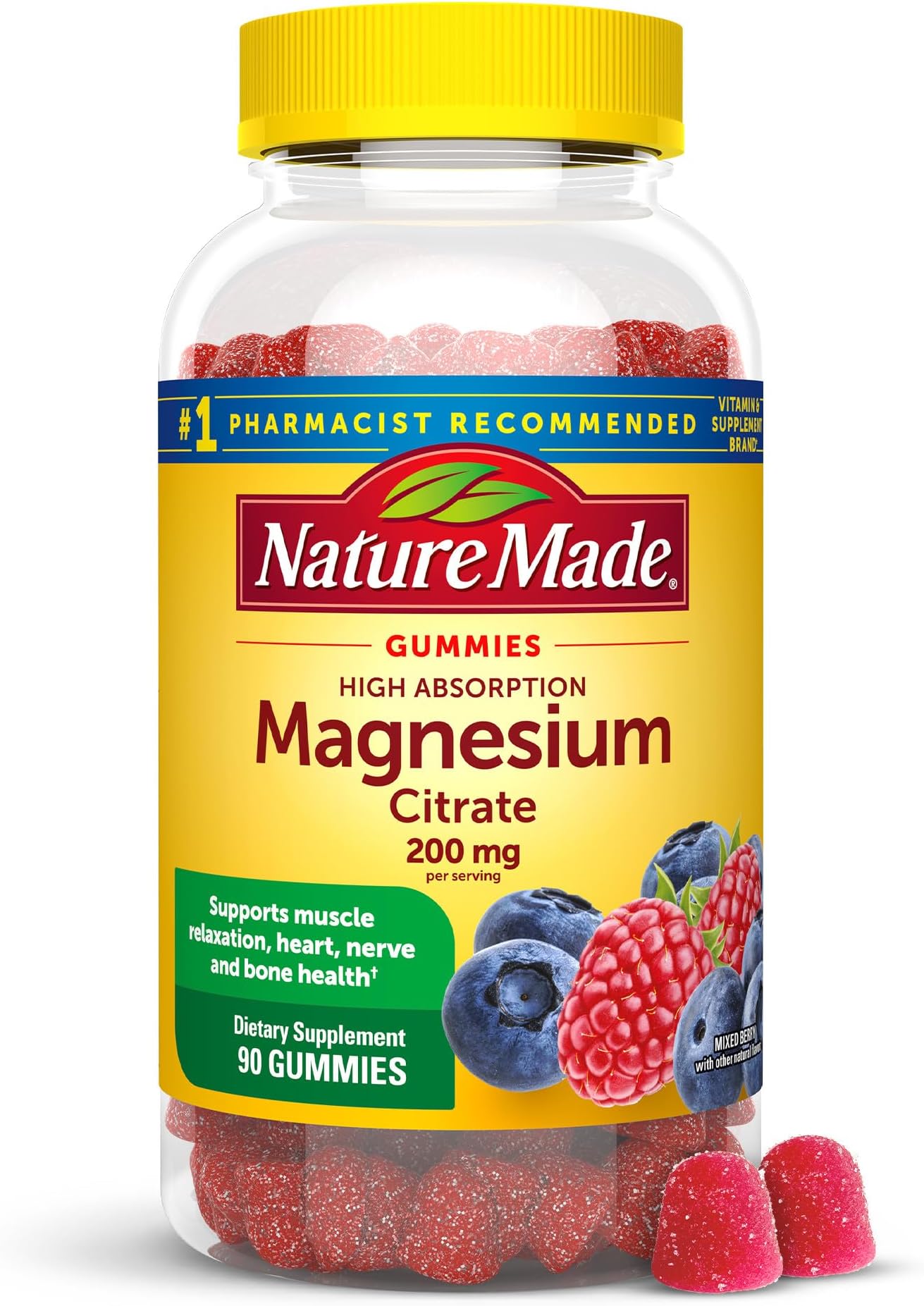 Amazon.com: Nature's Bounty Magnesium 270mg Gummies, Supports Bone ...