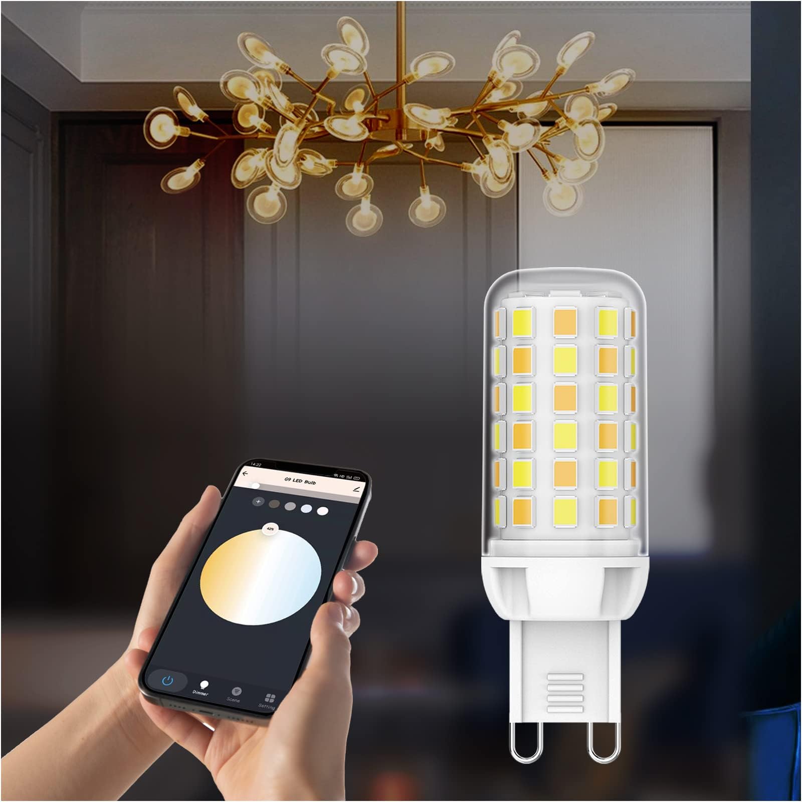 KLG Smart G9 LED Light Bulb No Flicker, WiFi Led Light Bulbs 4W 320LM ...