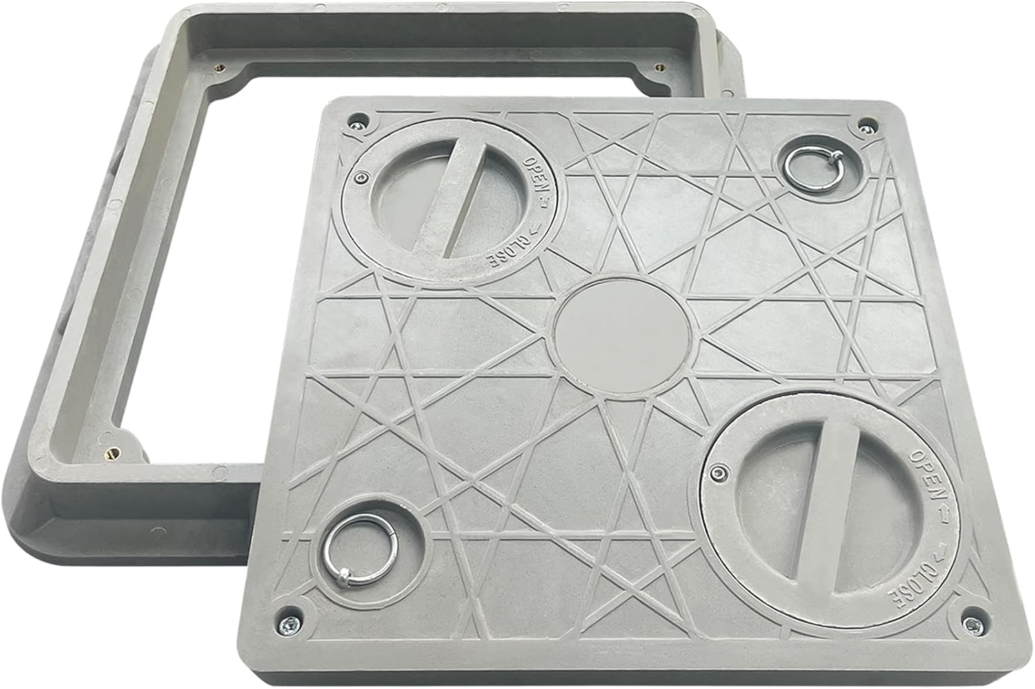 Natotela Manhole Cover with 2 Inspection Holes and Frame Size 24x24in ...