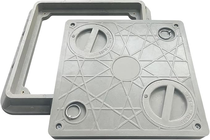 NATOTELA Manhole Cover with 2 Inspection Holes and 24x24in frame ...
