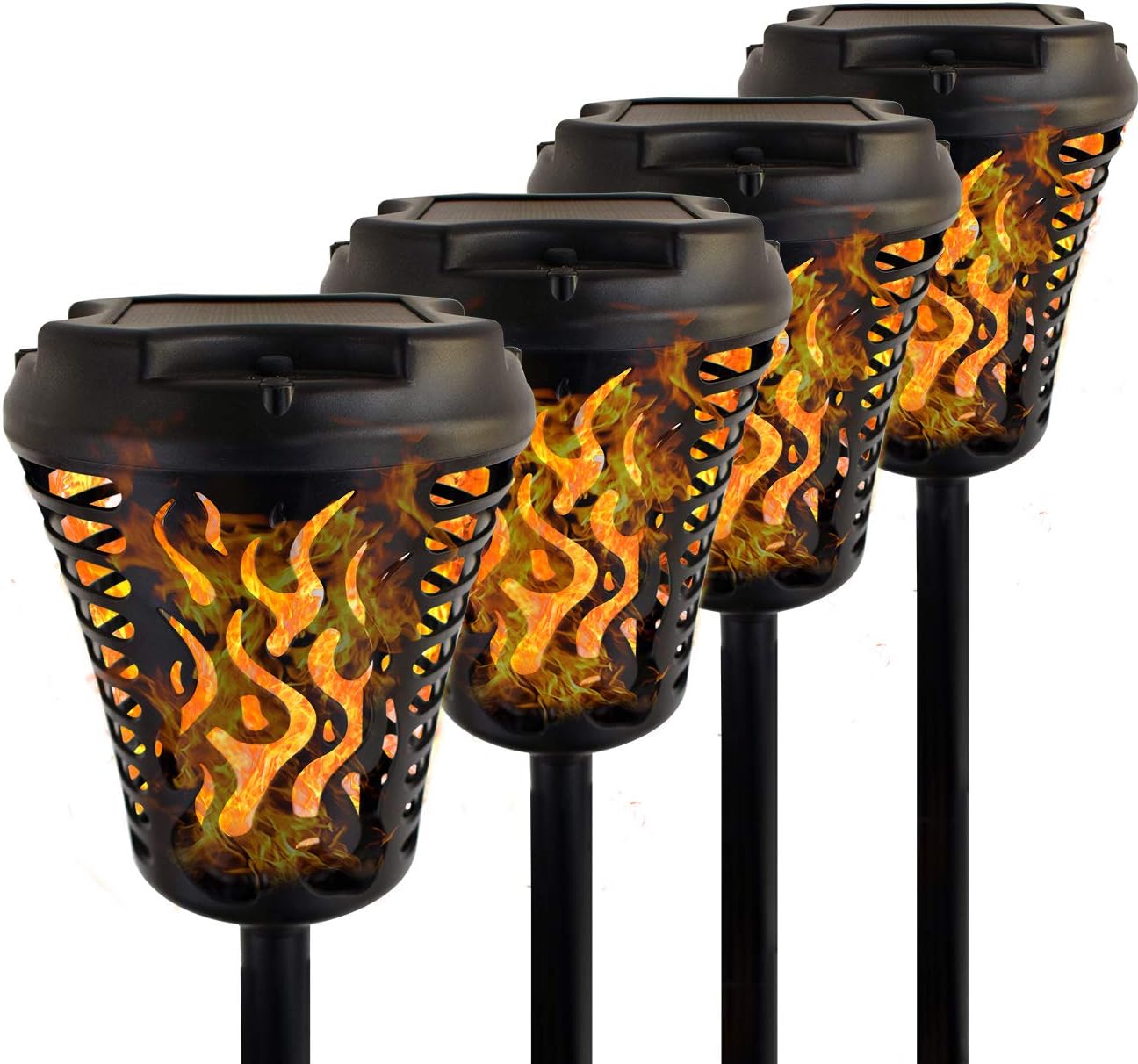Amazon.com : JARDLITE Solar Torch Lights with Bigger Panel, Garden ...