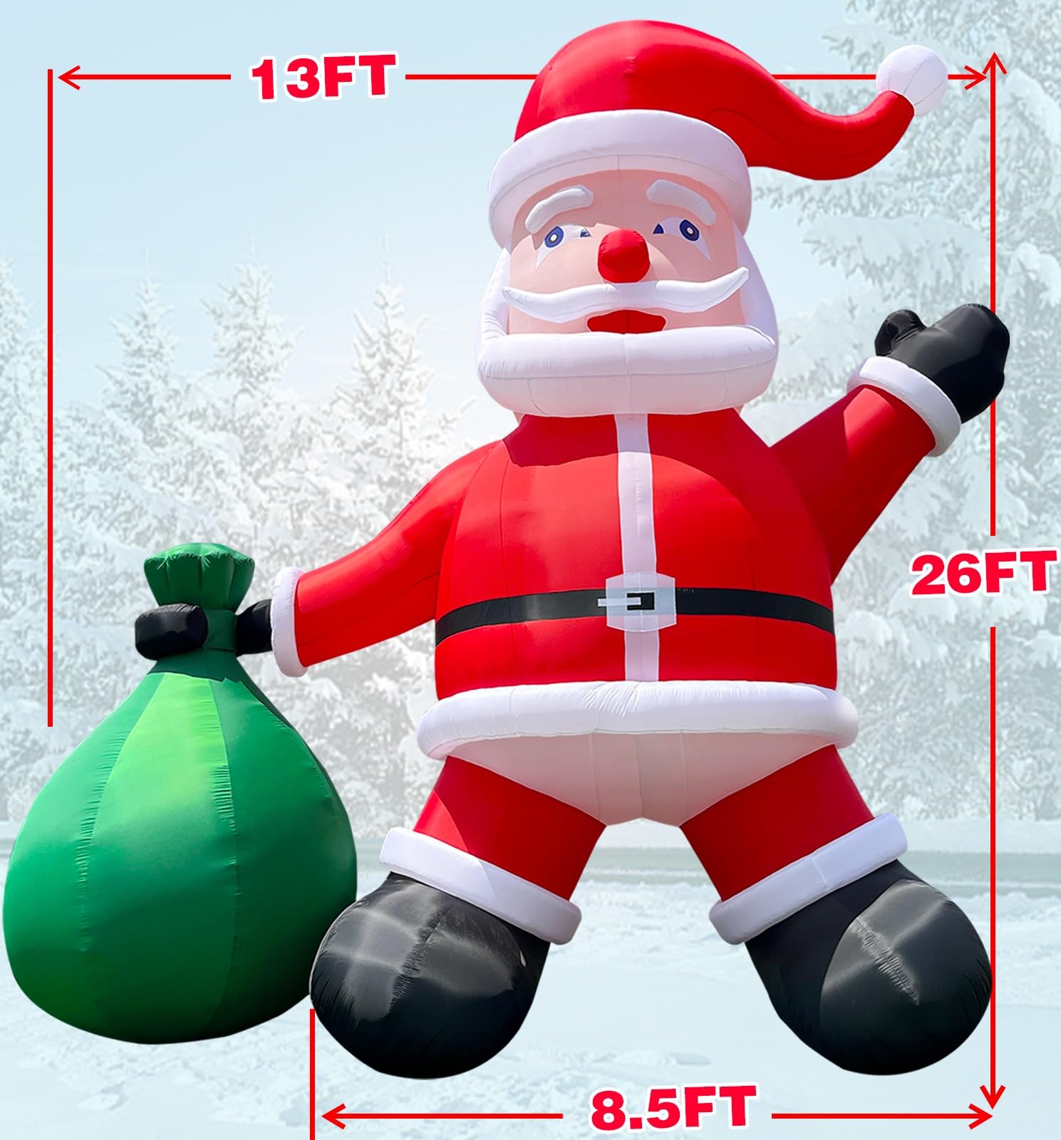 Giant Santa Inflatable 26FT Santa Claus for Christmas Outdoor ...