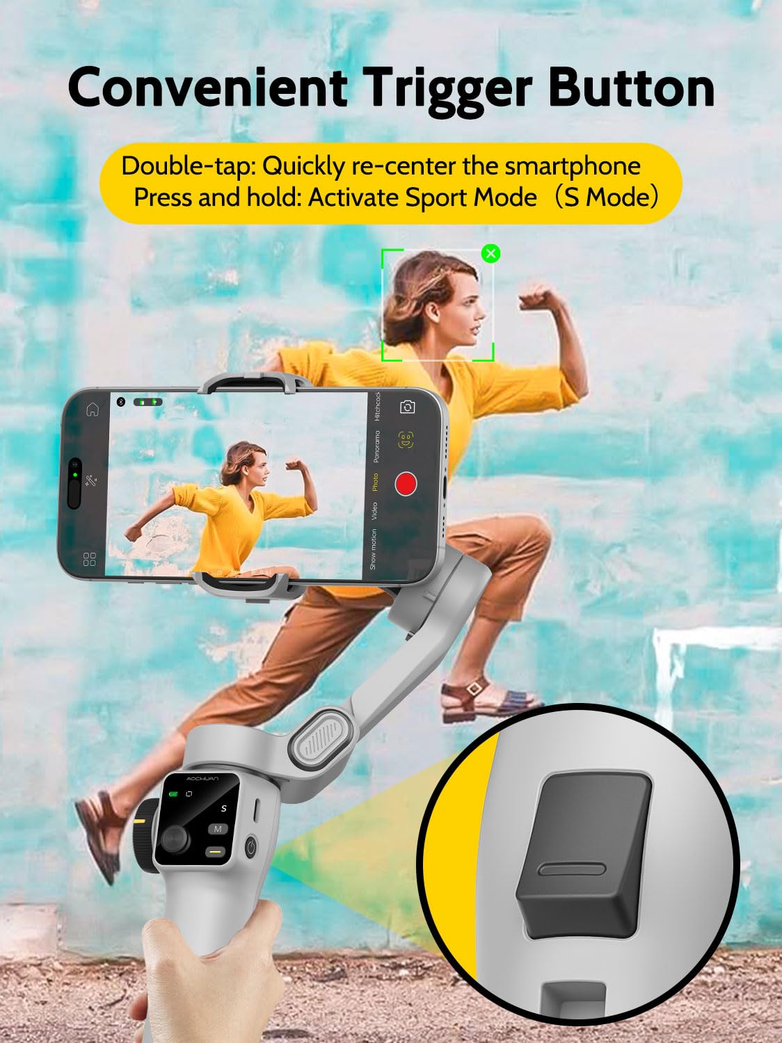 Snapklik.com : AOCHUAN Cellphone Gimbal For Video Recording w/AI ...