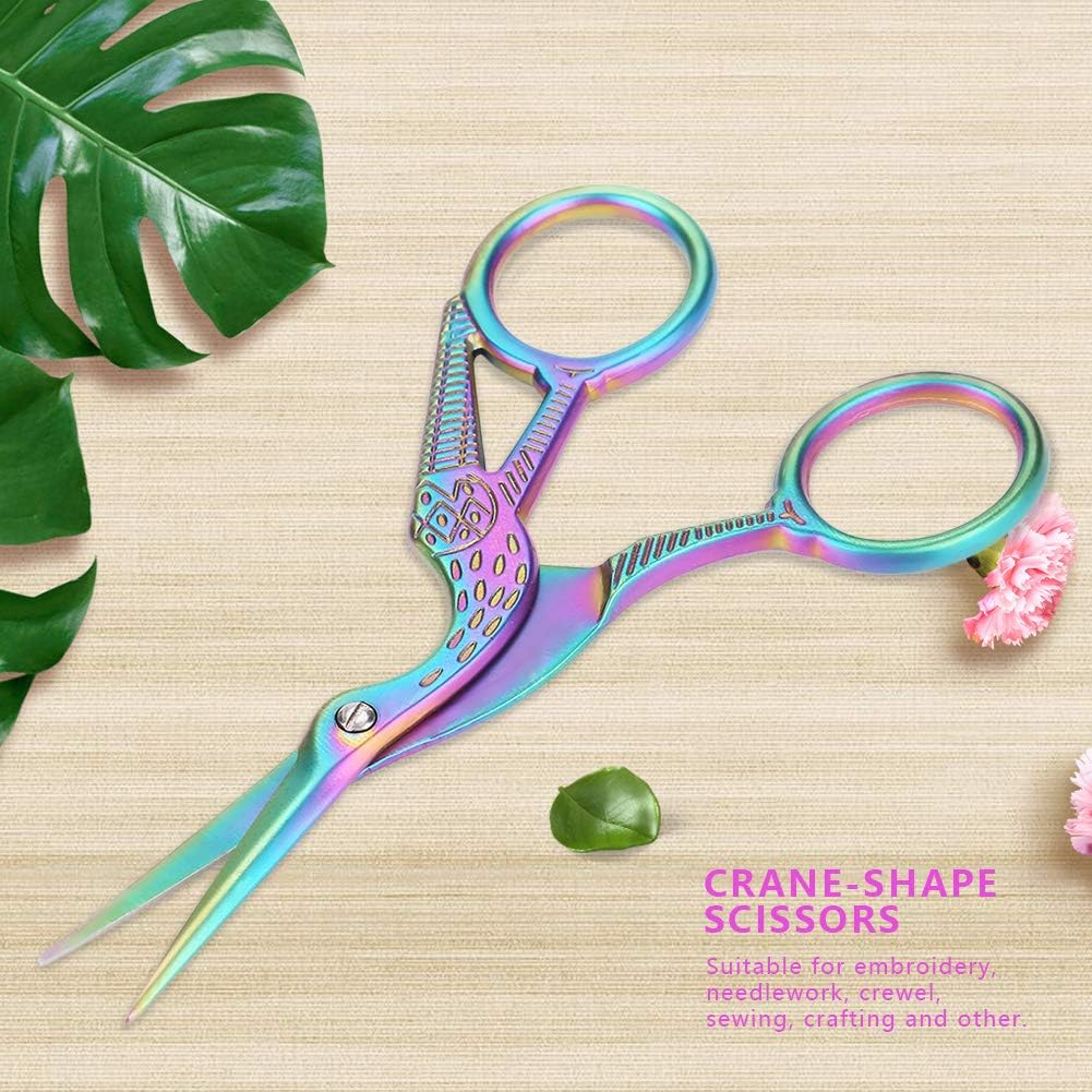 Colorful Stainless Steel Crane-Shape Scissors Sharp Tip Classic Stork ...