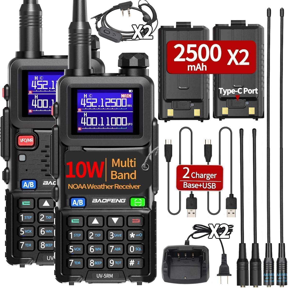 Amazon.com: BAOFENG Ham Radio M-5R Handheld Two Way Radio (Upgraded of UV-5R) Long Range Walkie ...