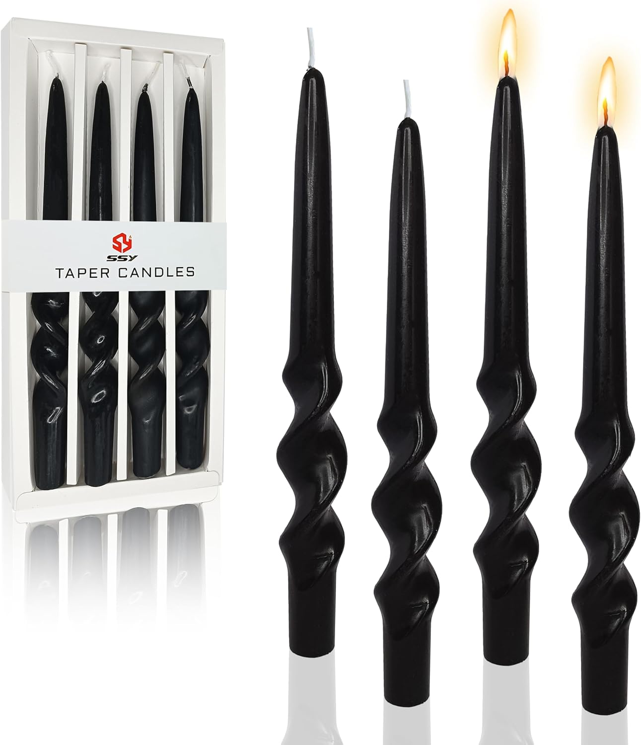 Amazon.com: FCMSHAMD Handmade Spiral Taper Candles - Unscented Long ...