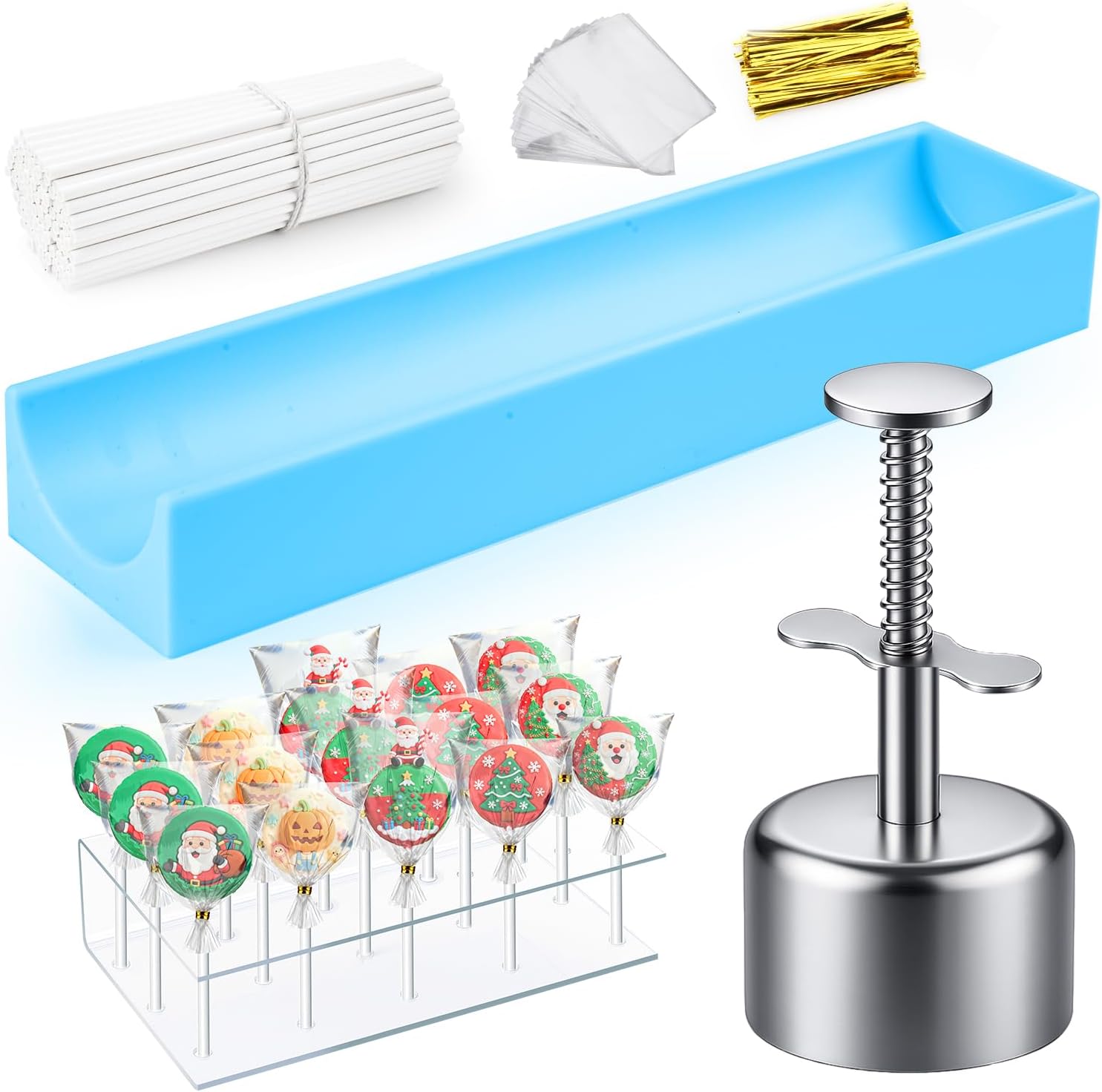 Amazon.com: All-in-One Cake Pop Mold Set with 9 Inch Silicone Tray ...
