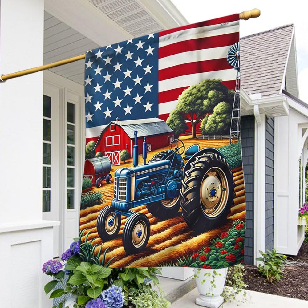Amazon.com : American Flag-Farm Tractor Farm Life American Flag ...