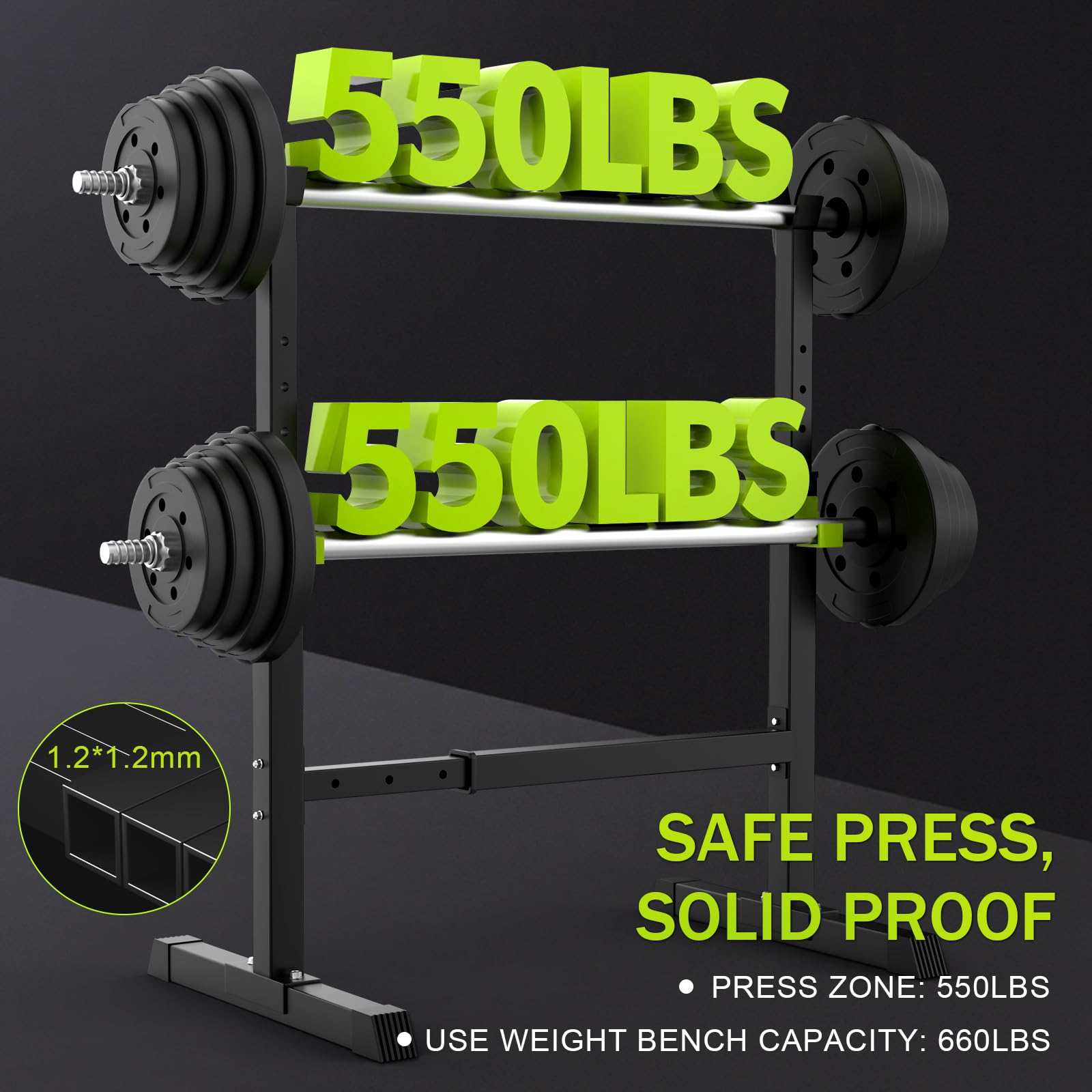 Snapklik.com : Squat Rack, Height-Adjustable Dumbbell Rack For Home Gym ...