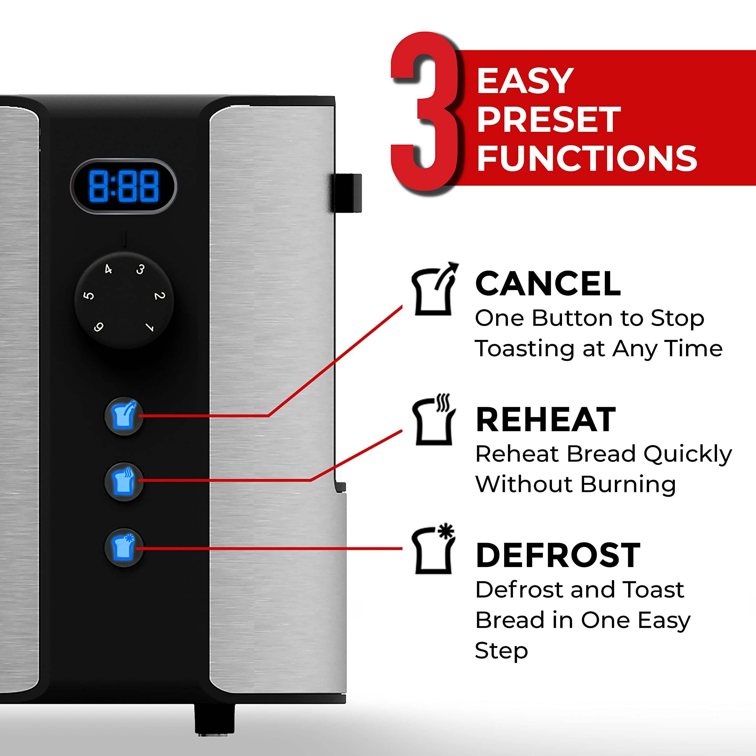 Mueller UltraToast, Toaster 4 Slice, Long Wide Slots with Built-In ...