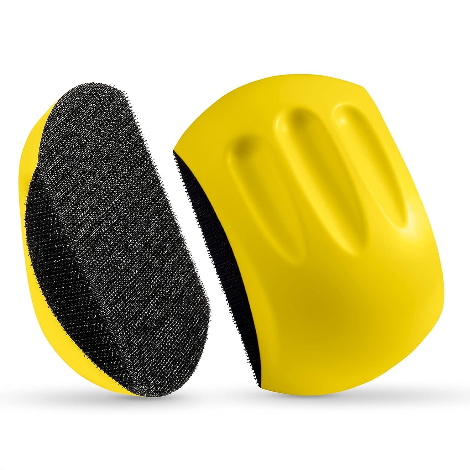 2Pcs Hand Sanding Blocks,Hook and Loop Sander Hand Tool,Round and Mouse ...