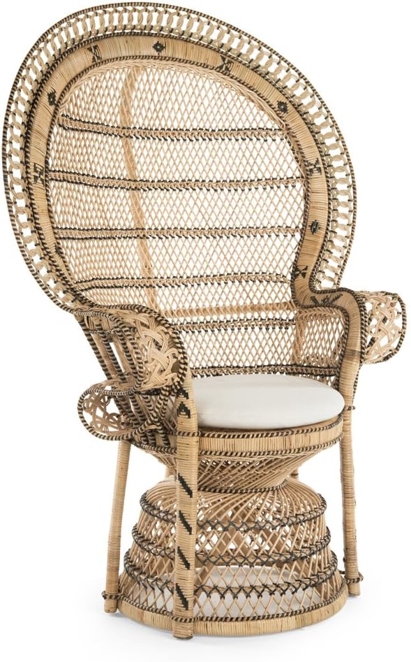 Amazon.com - KOUBOO Grand Pecock Retro Peacock Chair in Rattan with ...