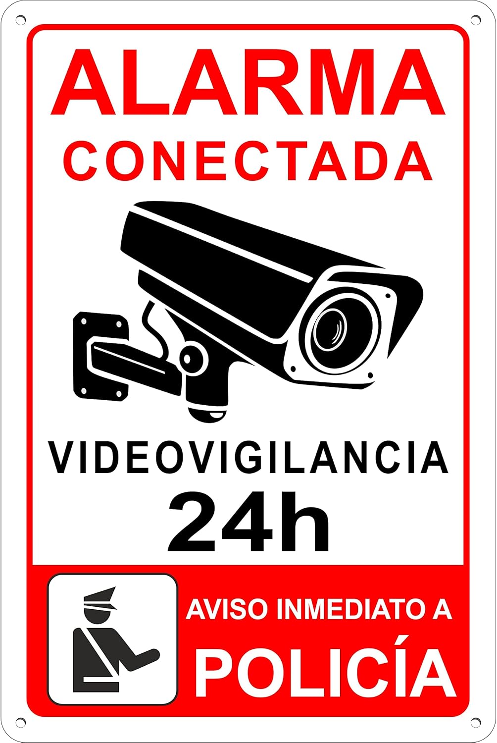 Cartello allarme collegato segnale videosorveglianza avviso alla ...