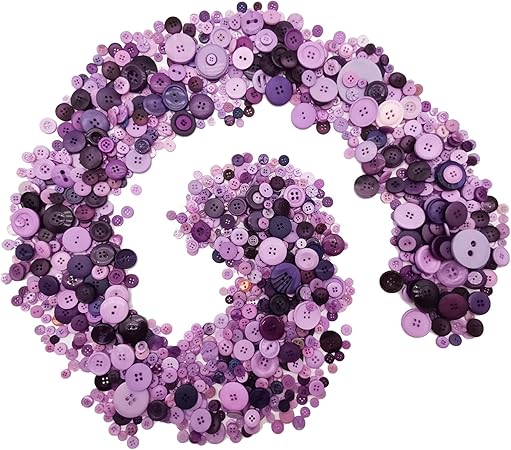 Amazon.com: 1600Pcs Purple Buttons for Crafts Assorted Sizes Purple ...