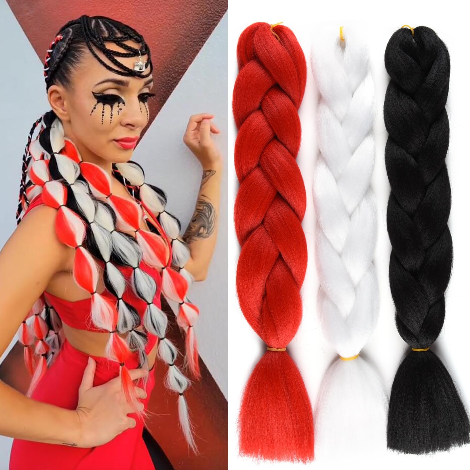 Amazon.com : Alileona Jumbo Braiding Hair Extension 24inch Jumbo Box ...