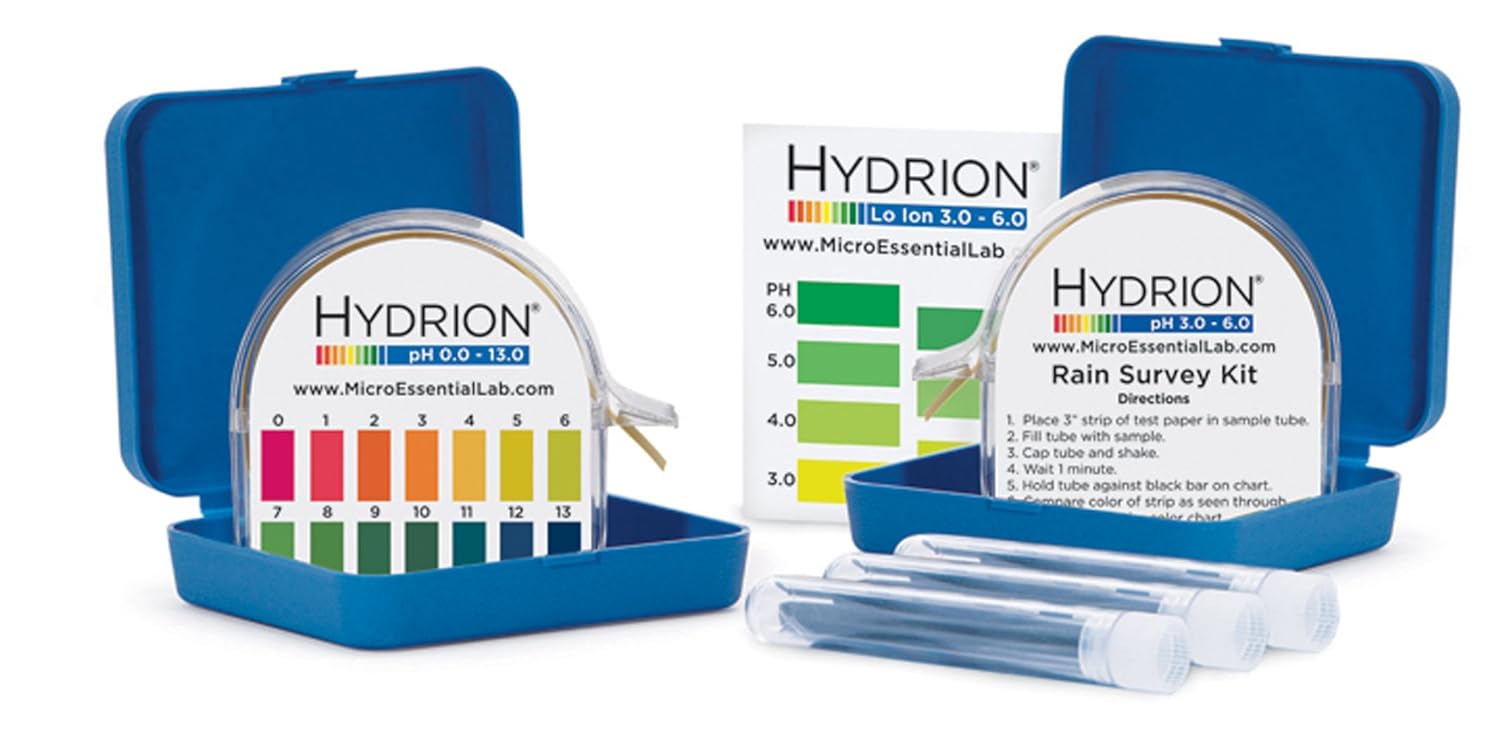 Micro Essential Lab RS-5150 Hydrion Rain Survey Kit for Acid Rain and ...
