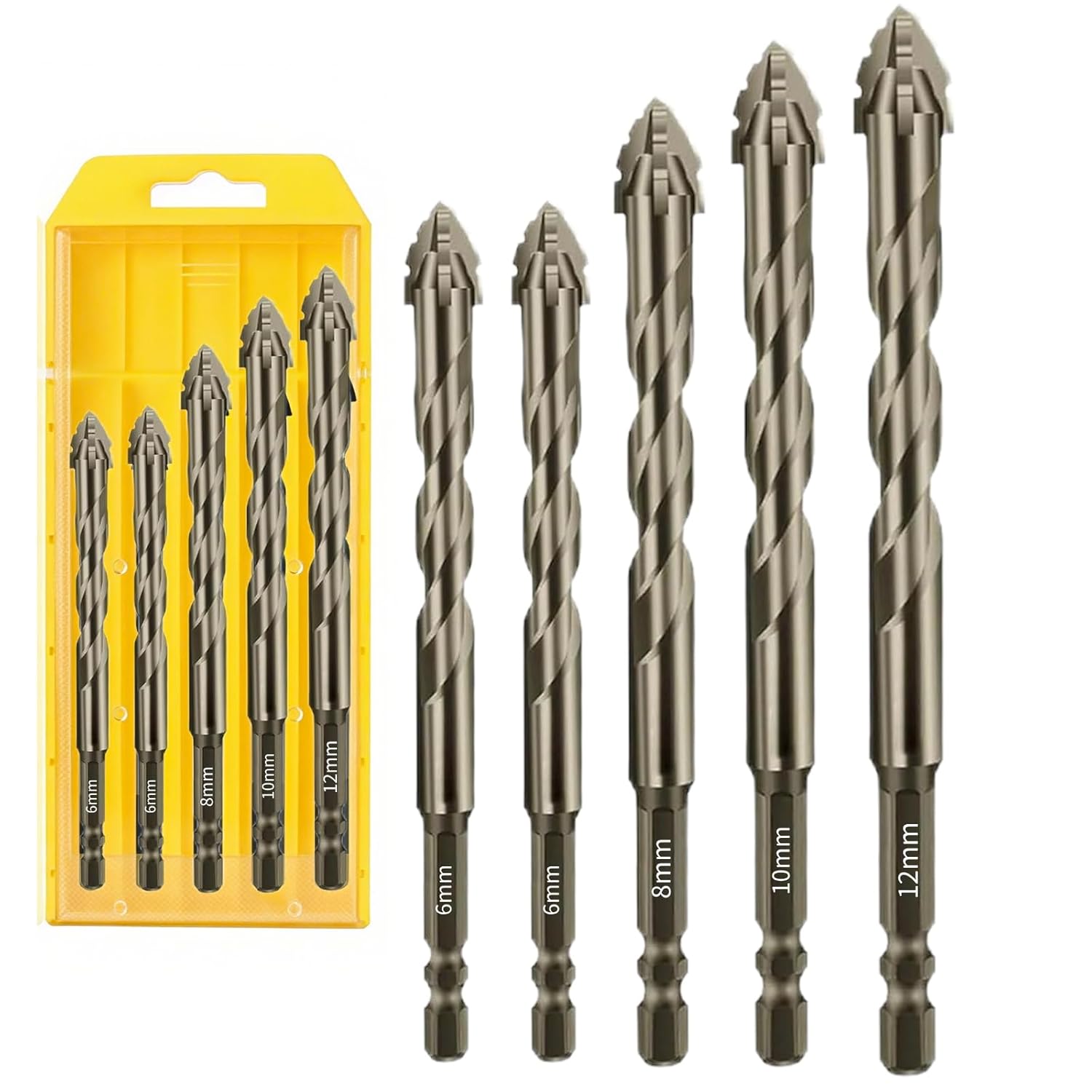 5 Piece 4 Tooth Drill Bit High Strength Eccentric Drill Bit Set for ...