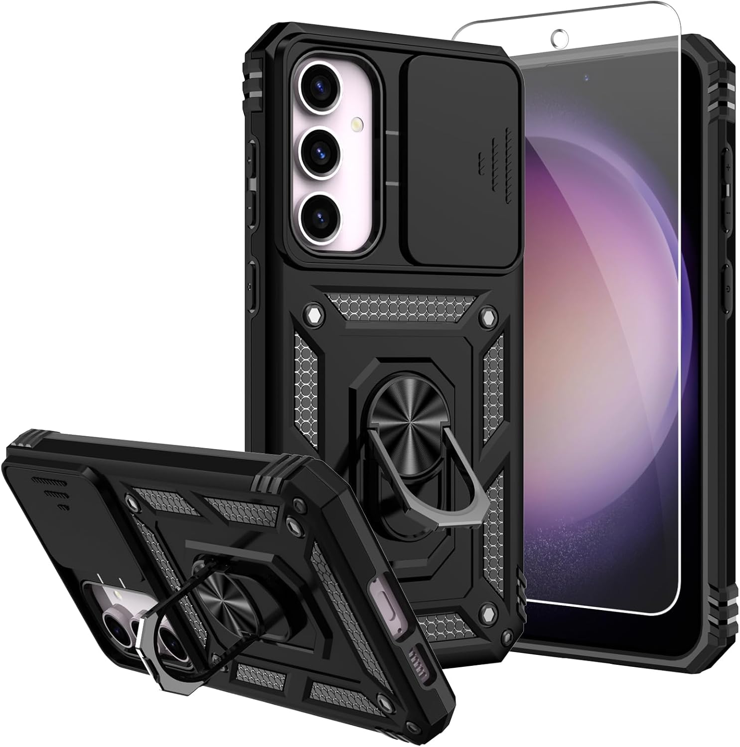 Amazon.com: for Galaxy S23 FE Case,with Screen Protectors and Camera ...