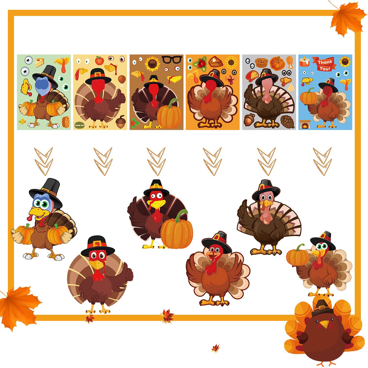 Snapklik.com : Funnlot Thanksgiving Activities & Stickers - 30 PCS ...