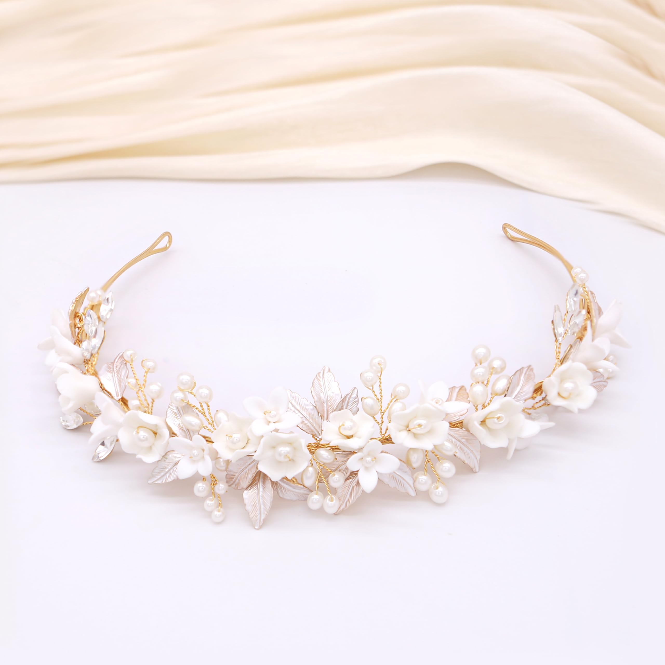 Amazon.com : Oriamour Gold Bridal Headbands Wedding Headpieces With ...