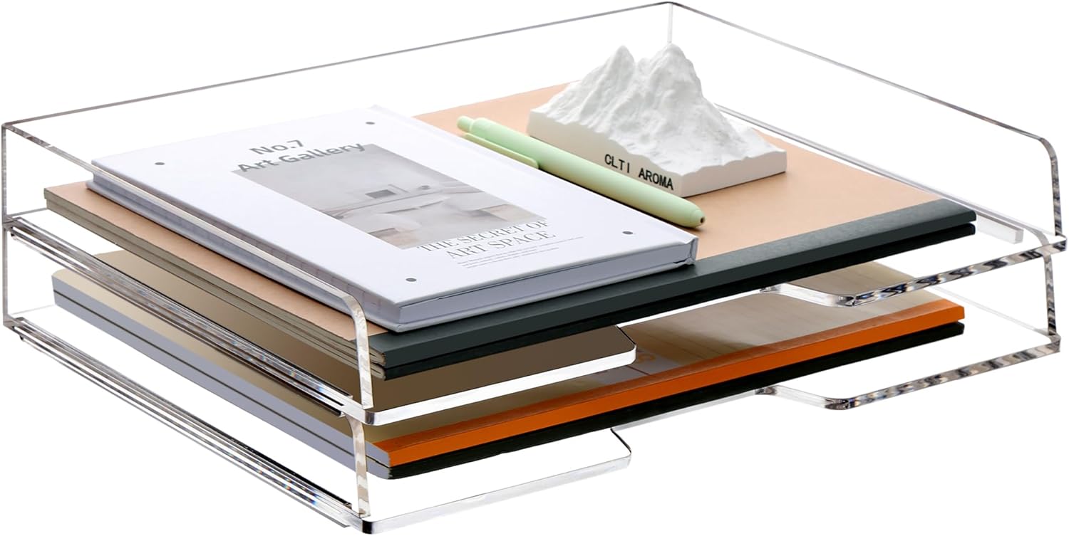 Amazon.com: SANRUI Stackable Paper Tray,Acrylic File Organizer,Paper ...