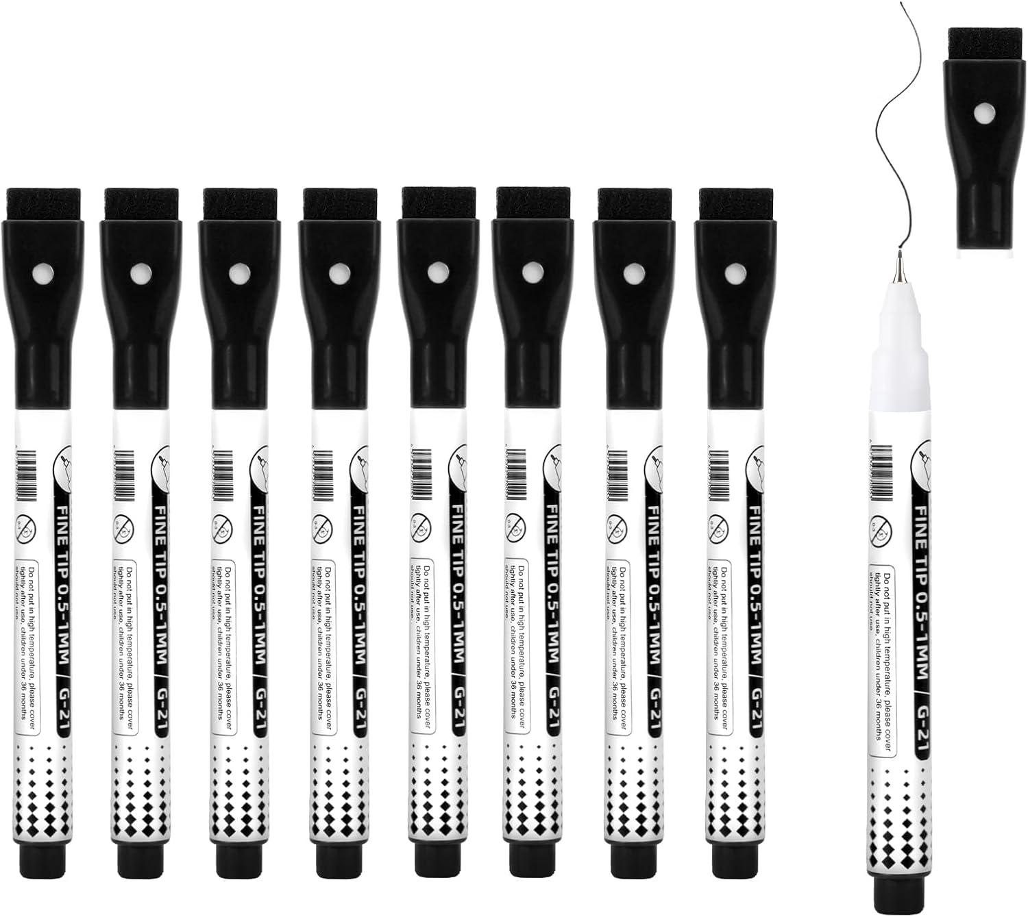 Amazon.com : EEOYU Ultra Fine Tip Magnetic Dry Erase Markers, 0.7mm ...