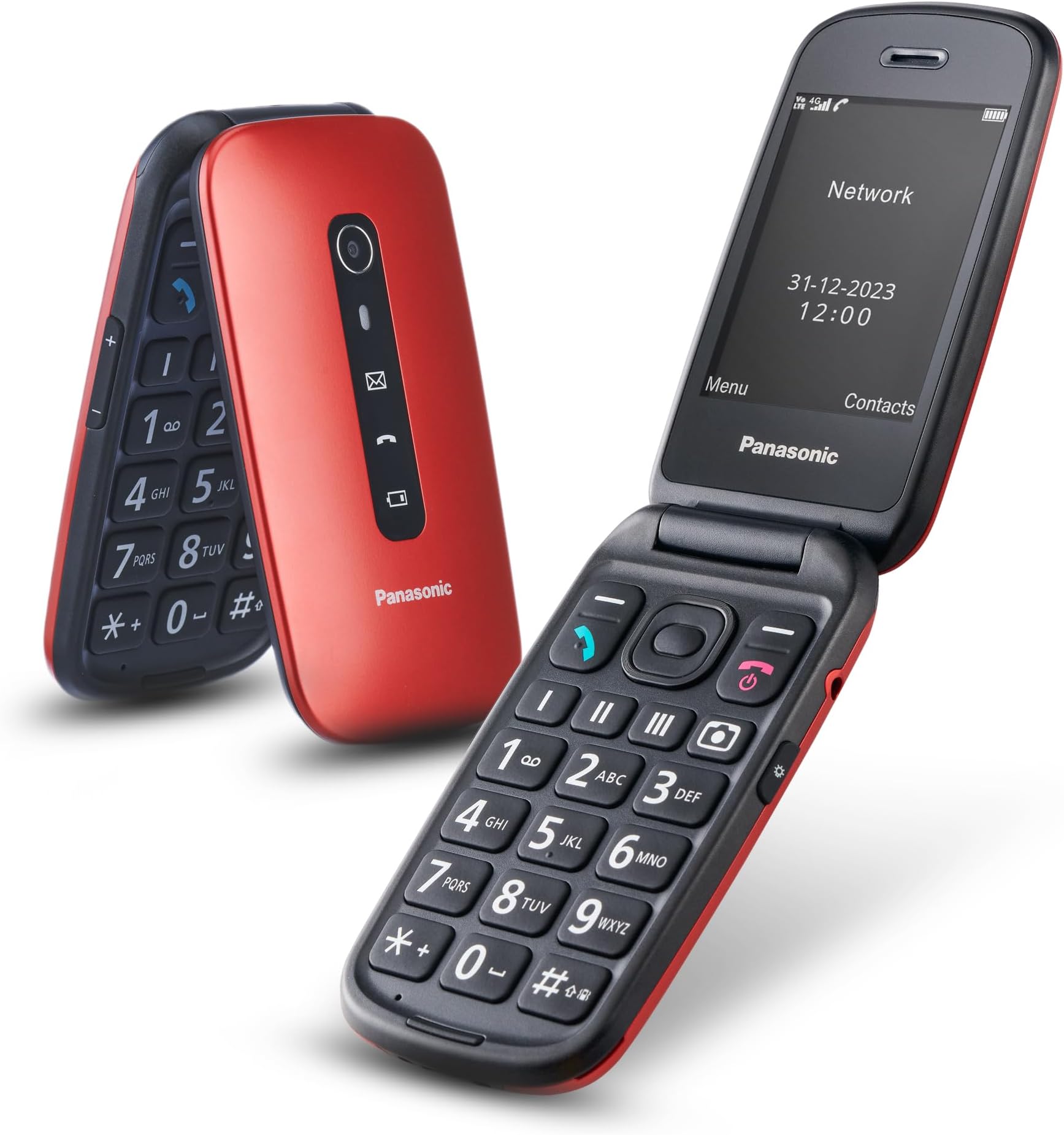 Panasonic KX-TU550EXR 4G Essentials Clamshell Mobile Phone for Elderly ...