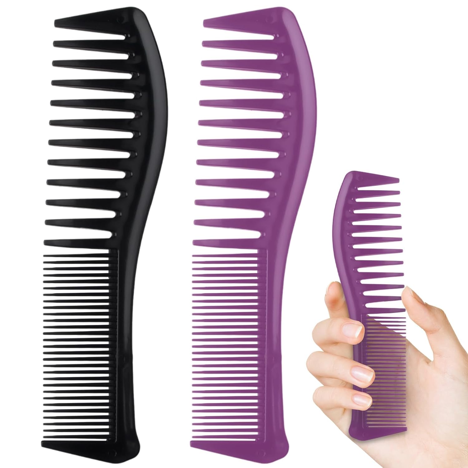 Amazon.com : 2PCS Detangling Hair Comb for Women, 2-Sided Plastic ...