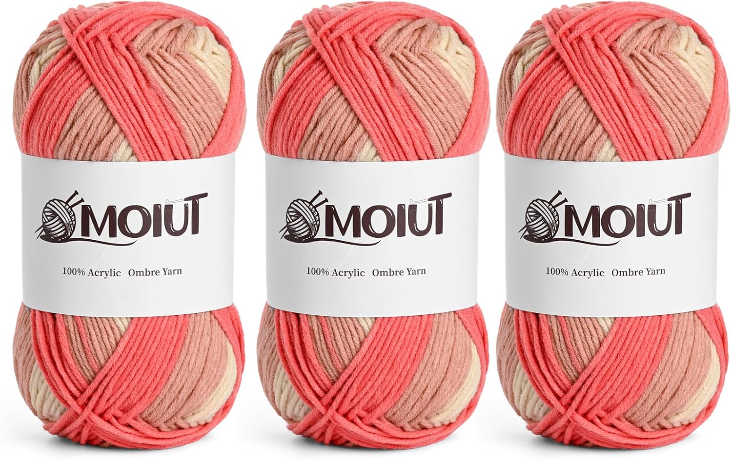 Amazon.com: 3 Pack Fluffy Variegated Yarn for Crocheting - 100% Acrylic ...