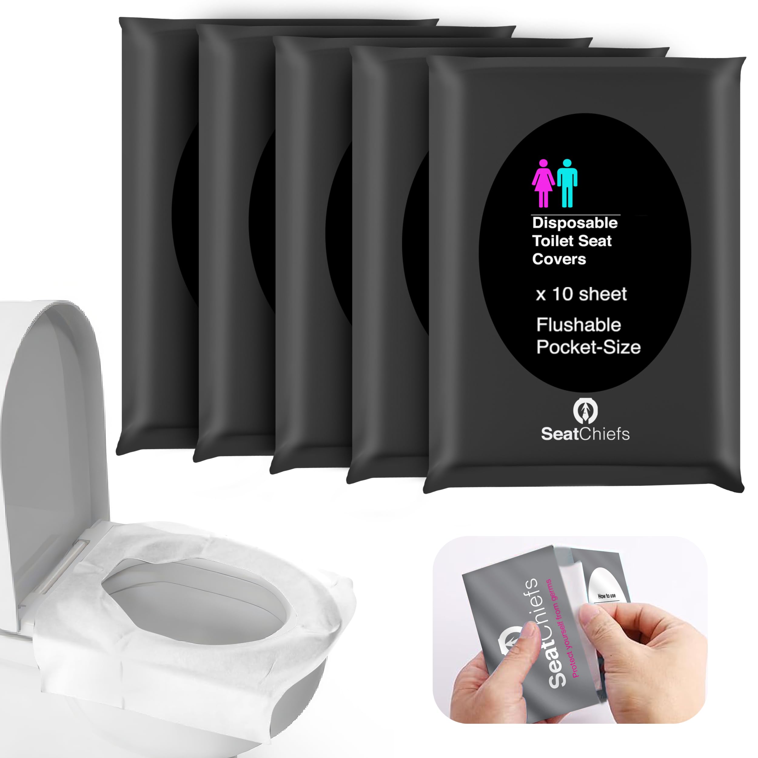 Amazon.com: XL Toilet Seat Covers Disposable (100 Pack) - Flushable and ...