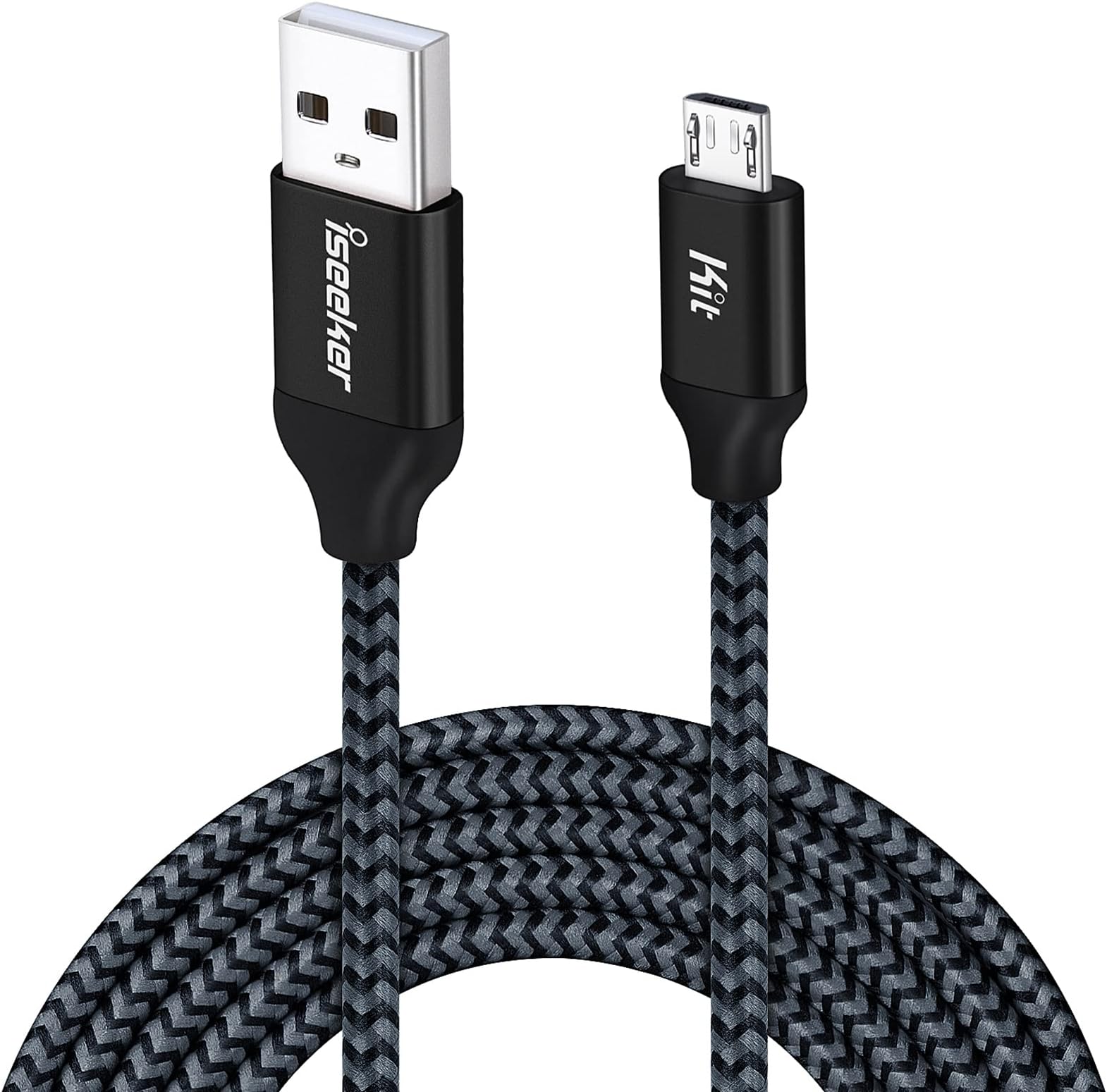Amazon.com: Micro USB Cable PS4 15FT,iSeeker Black Extra Long Durable ...