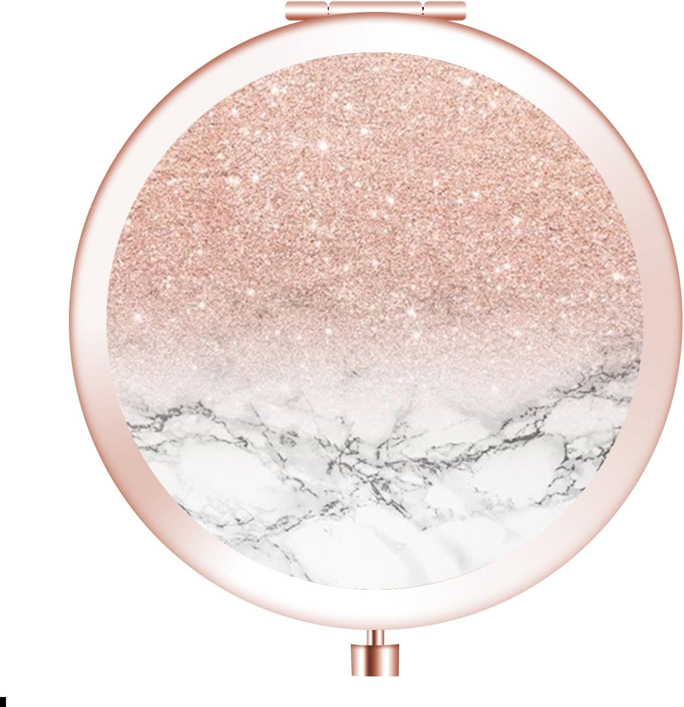 Amazon.com: Glitter Rounded Compact Mirror, Customized Round Foldable ...