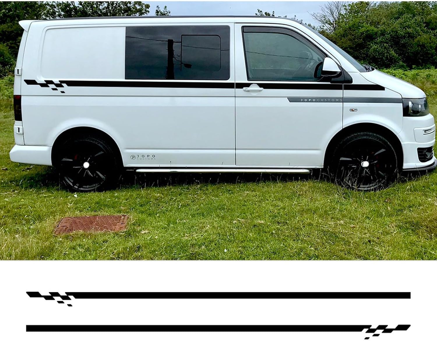 Car Stickers Camper Van Side Racing Stripes Graphics Vinyl Decals Auto ...