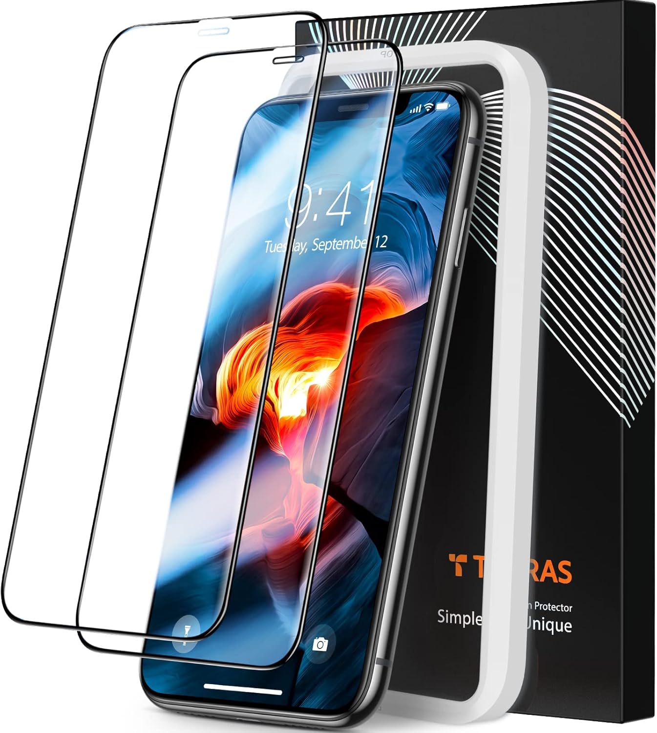 TORRAS Militärschutz für Panzerglas iPhone 11 Pro Schutzglas/iPhone X/XS Schutzglas Full Screen ...