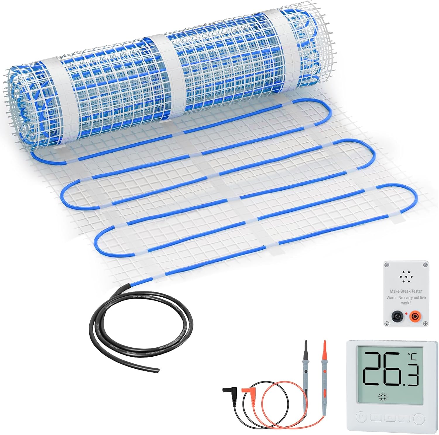 ABORON 100 Sqft Electric Radiant Floor Heating System for Tile/Wood ...