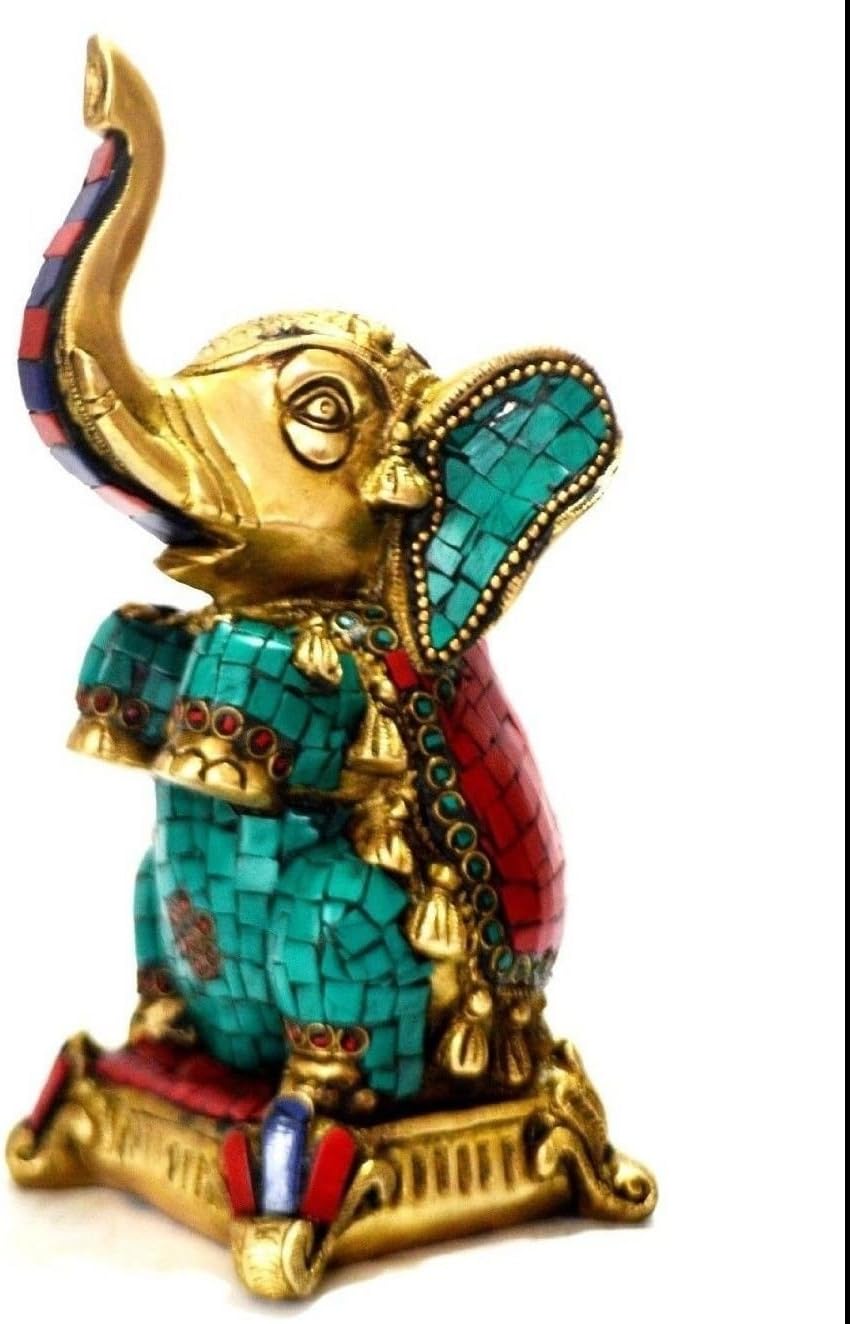 Amazon.com: CraftVatika Large Elephant Statue- Rare Gemstone Hand Work ...