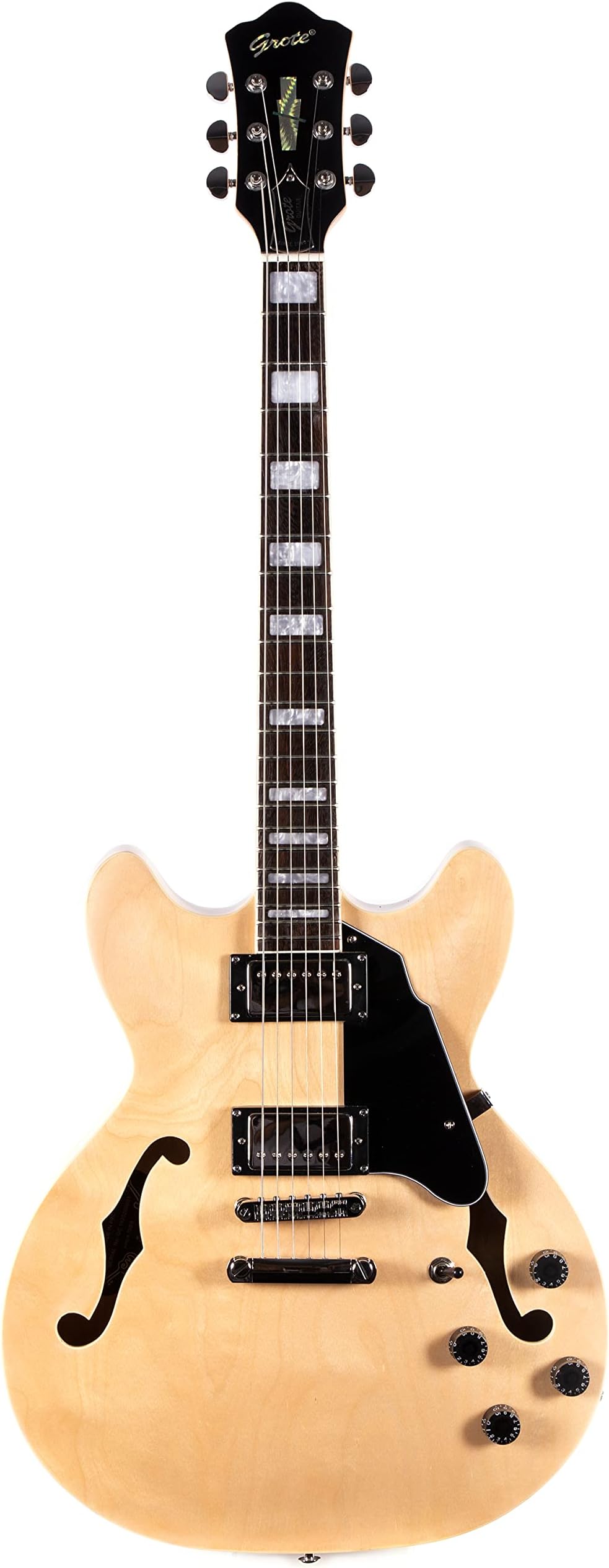 Amazon.com: GROTE Jazz Electric Guitar Hollow Body Chrome Hardware P90 ...